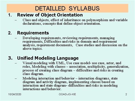 Review Of Object Orientation 10242020 Ooadjgxie 1 Detailled