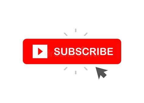 Subscribe Button Red Colored With Arrow Cursor Vector Stock Vector