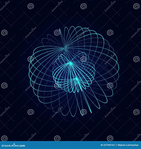 Vector Futuristic Sphere Of Particles And Lines Network Connection Big Data Abstract
