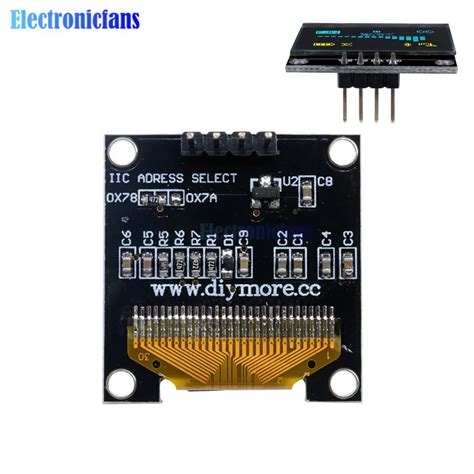 Yellow Blue Oled Display Module 096 Inch Iic Serial 128x64 I2c Ssd1306