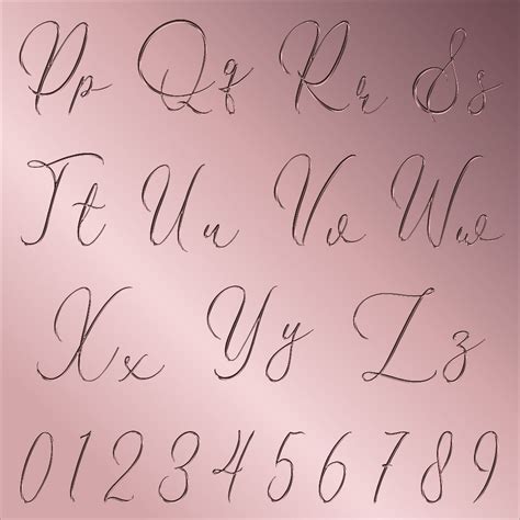 Pink Chrome Cursive Alphabet Clipart Png Clipart Pink Chrome Cursive Letters High Shine