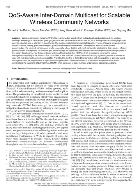 Pdf Qos Aware Inter Domain Multicast For Scalable Wireless Community Networks