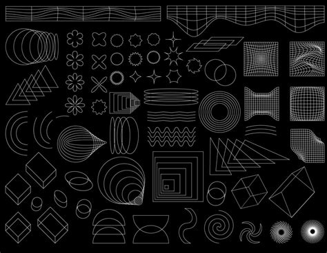 Geometric Wireframe Forms Abstract Backgrounds Patterns Cyberpunk