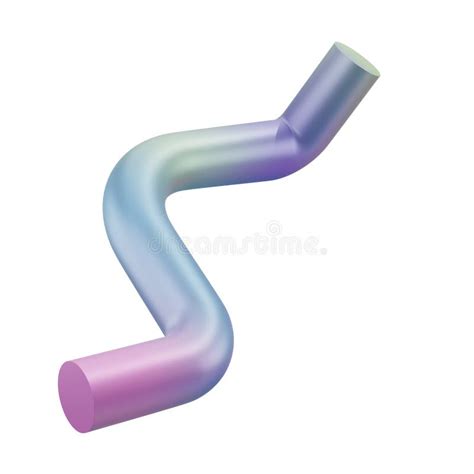 3d Render Shape Abstract Pipe Metal Geometric Realistic Glossy Gradient Luxury Template