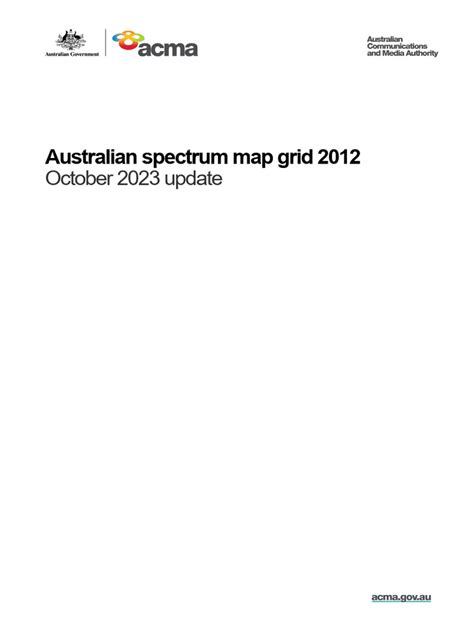 Australian Spectrum Map Grid 2012 October 2023 Update Final Pdf Geodesy Latitude