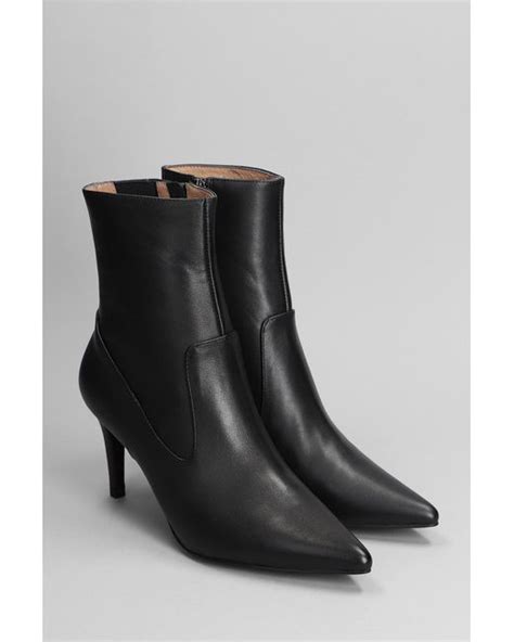 Bibi Lou High Heels Ankle Boots In Black Leather Lyst