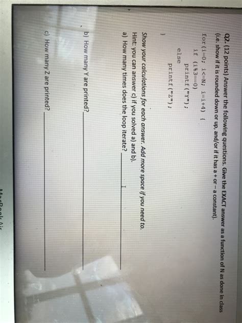 Solved Q2 12 Points Answer The Following Questions Give