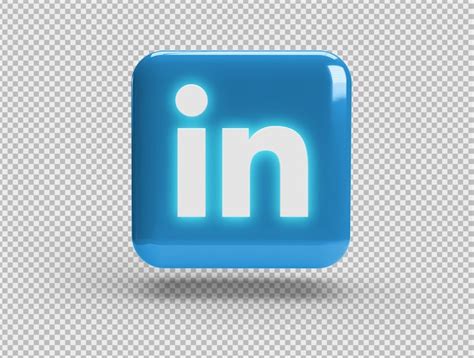 Linkedin 로고가 있는 3d 정사각형 무료 Psd 파일