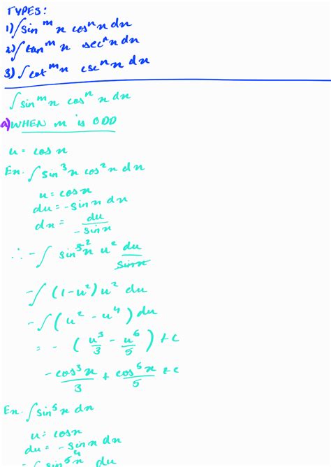 Calculus II Trigonometric Integrals MATH Studocu