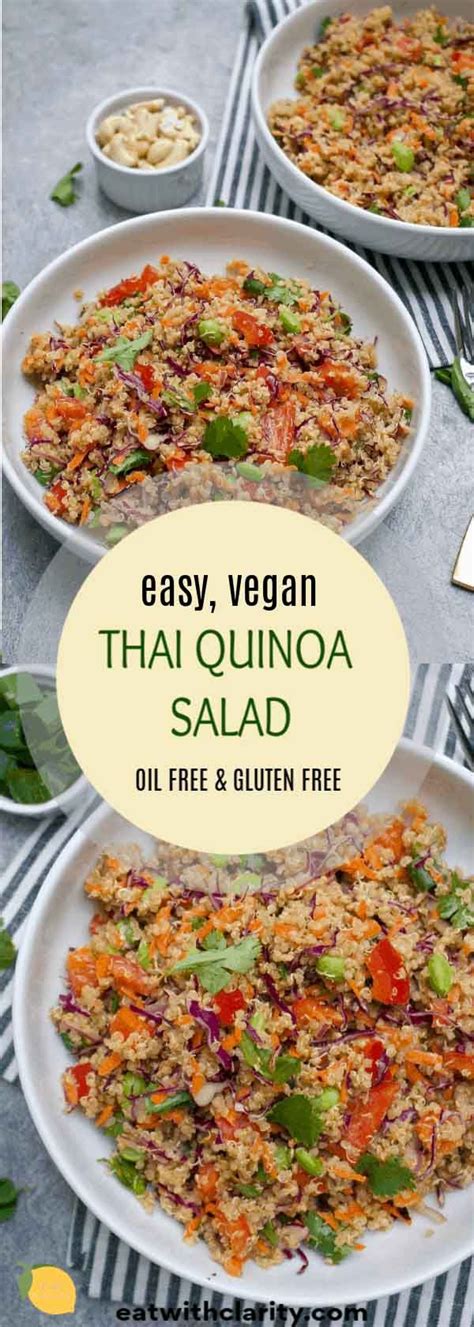 Vegan Thai Quinoa Salad Recipe Whole Food Recipes Plant Based Diet