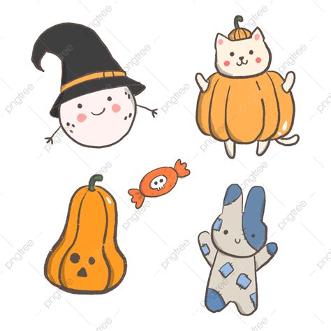 귀여운 일러스트 할 로 윈 호박 낙서 뒷면 투명 달 스티커 축하 캐릭터 할로윈 낙서 호박 의상 Png 일러스트 및 Psd 이미지 무료 다운로드 Pngtree