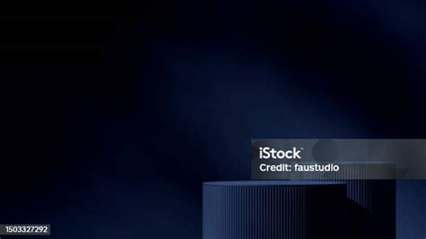 풍경 짙은 파란색 벽 배경 3d 렌더링 이미지 빈 공간 최소 실린더 연단 받침대에 대한 스톡 사진 및 기타 이미지 받침대 고보 라이팅 배경 주제 Istock