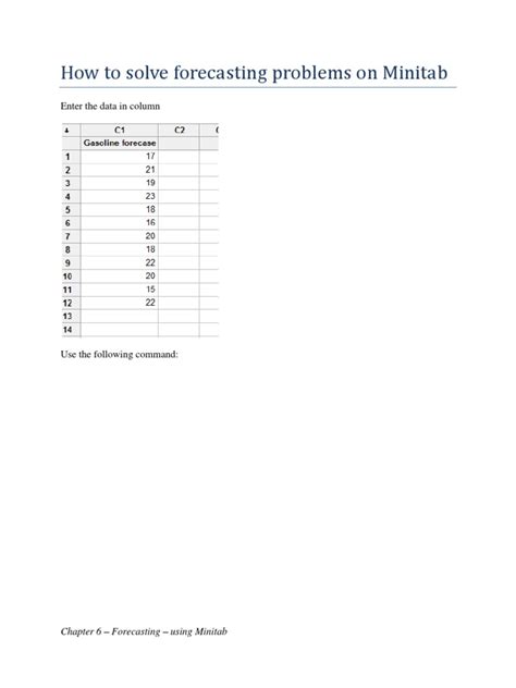 Forecasting Using Minitab Pdf Moving Average Forecasting