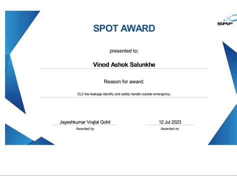 Vinod Salunkhe On Linkedin Srf Spotaward