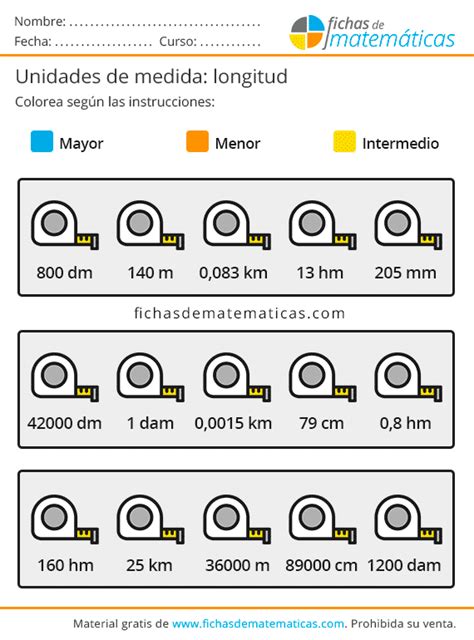 Unidades De Longitud Fichas De Matemáticas