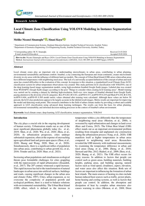 Pdf Local Climate Zone Classification Using Yolov8 Modeling In Instance Segmentation Method