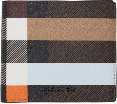 Burberry Brown Color Block Check Bifold Wallet Burberry
