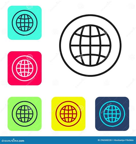 Black Line Global Technology Or Social Network Icon Isolated On White