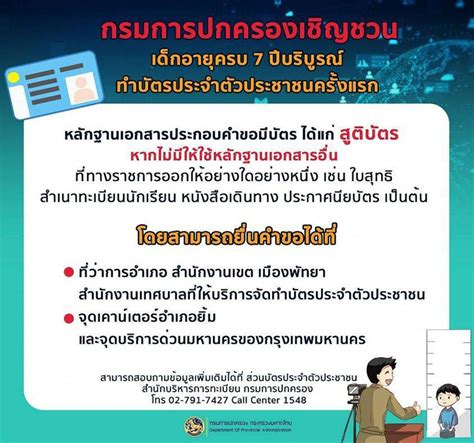 เปิดข้อมูลล่าสุด ทำบัตรประชาชนเด็ก 7 ขวบ ใช้เอกสารอะไรบ้าง