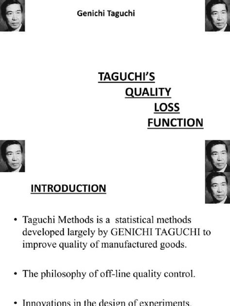 Taguchi Loss Function Pdf