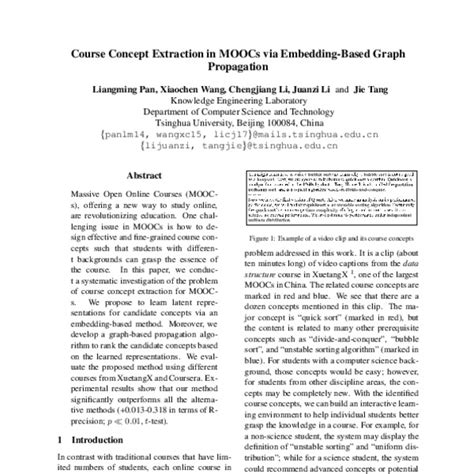 Course Concept Extraction In Moocs Via Embedding Based Graph Propagation Acl Anthology