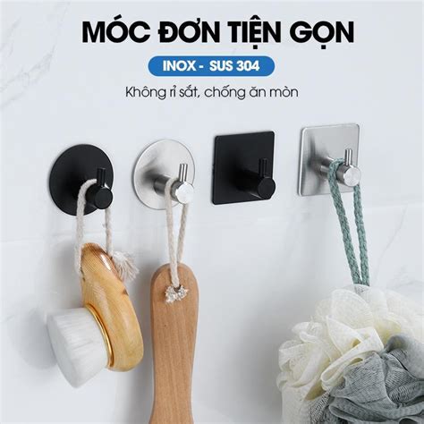 Móc Dán Tường Móc Treo đồ Inox 304 Không Rỉ In02 Lado Shop