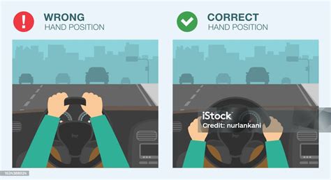 안전 운전 요령 및 규칙 스티어링 휠을 잡기 위한 잘못된 손 위치와 올바른 손 위치 거리에 대한 스톡 벡터 아트 및 기타 이미지 거리 고속도로 교통 Istock