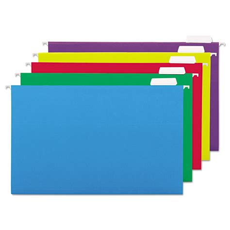 Deluxe Bright Color Hanging File Folders Legal Size 15 Cut Tab
