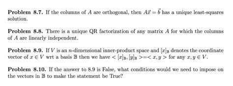Solved Problem If The Columns Of A Are Orthogonal Then Chegg Com