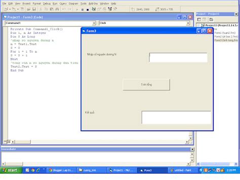 Lap trinh VB Visual basic Code Tính Tổng N Số Nguyên Dương Đầu Tiên