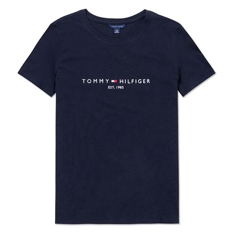 Tommy 熱銷刺繡文字logo圖案短袖t恤女 深藍色 T恤 Yahoo奇摩購物中心