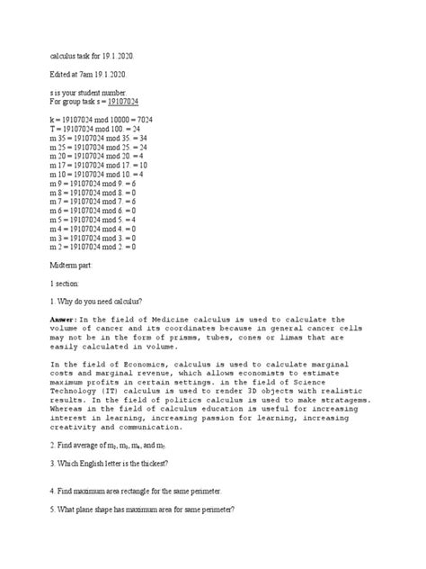 Soal Calculus 2020 Pdf Function Mathematics Derivative Soal Calculus 2020 Pdf Function Mathematics Derivative