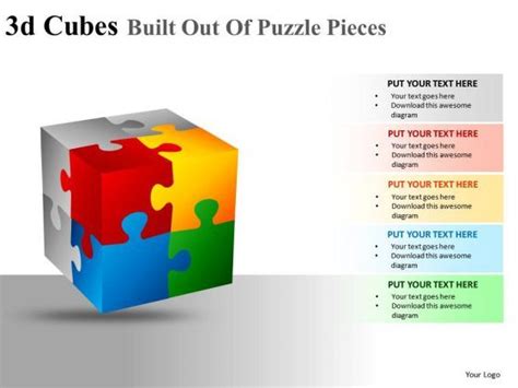 Editable 3d Cube Puzzle Pieces Powerpoint Slides And Ppt Diagram Templates