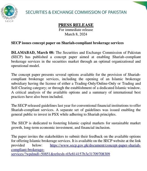 Arslan Tahir Acis On Linkedin The Secp Has Published A Concept Paper Aimed At Enabling Shariah