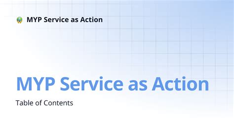 MYP Service As Action MYP Service As Action