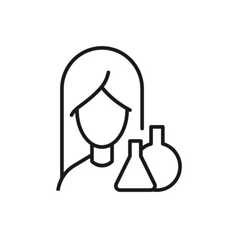 Profession Occupation Hobby Of Woman Outline Sign Drawn With Black Thin Line Editable Stroke