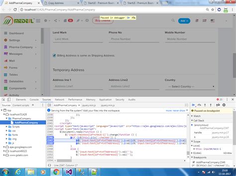 Javascript Copy The Shipping Address To Billing Address Using Mvc