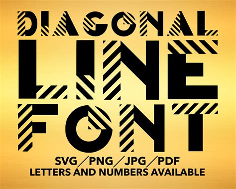 Diagonal Line Font SVG Diagonal Line Letters Diagonal Line Etsy