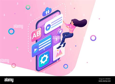 Young Girl Is Easily Engaged In Setting Up The Menu On Her Smartphone Concept Of Interface