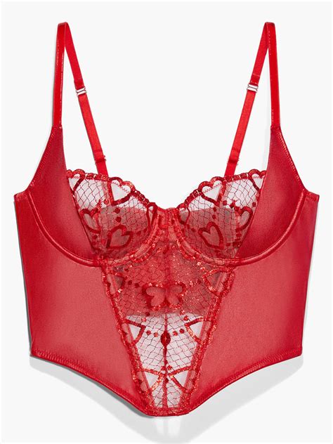 Glossy Flossy Bustier In Red Savage X Fenty