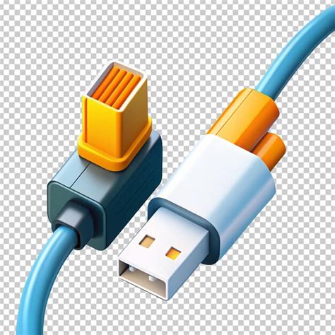 Close Up White Usb And Micro Usb Cable Plug Isolat Premium Ai Generated Psd