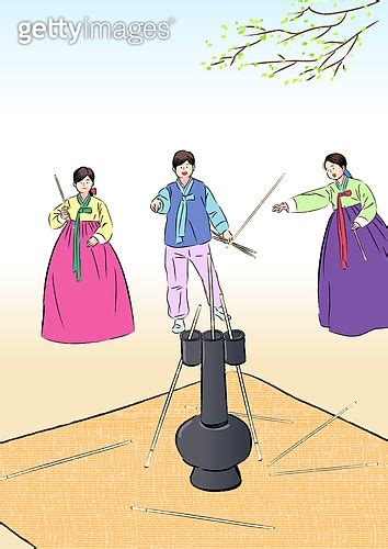 민속놀이 한국전통 한복 명절 한국문화 전통문화 한국문화 세계문화 투호 화살 사람들 이미지 Jv12575804 게티이미지뱅크