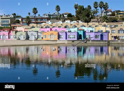 The Colorful Houses Of The Venetian Hotel On The Beach Of Capitola