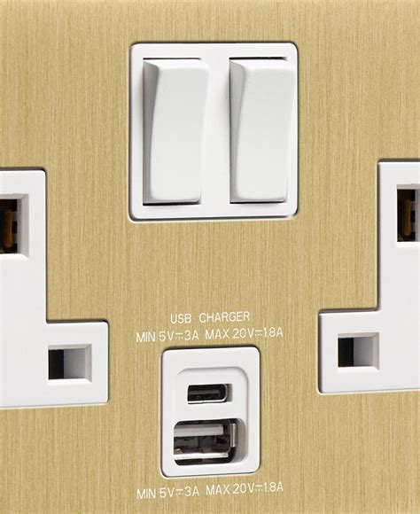 Gold Double Socket With Usb And Usb C Dowsing And Reynolds Gold Double Socket With Usb And Usb C Dowsing And Reynolds