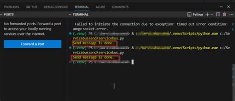 Python Successful Requests But No Messages In Azure Service Bus