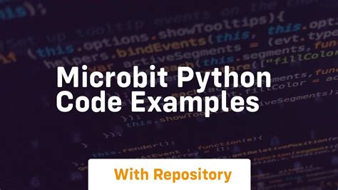 Microbit Python Code Examples Youtube