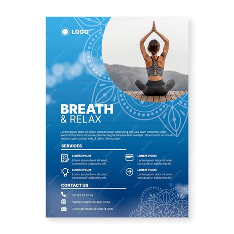 요가 명상 포스터 템플릿 무료 벡터