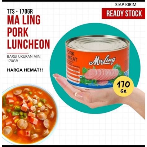 Jual Ma Ling Luncheon Daging Babi Tts Ma Ling Canned Pork170 Gram