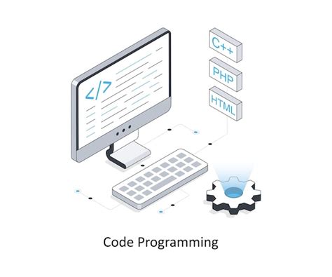 Programmation De Code Illustration Isométrique Du Stock Eps