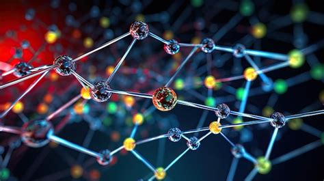 Premium Photo Network Structure Chemical Bonds In Molecular Level Of Lines And Points Dots And